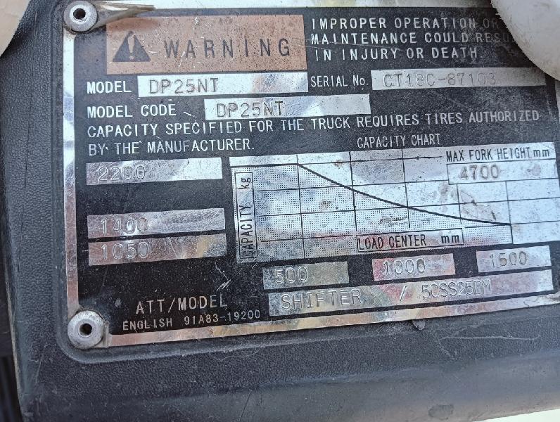 CGM Code-1911027 CATAPILLAR DP25NT(2019) Details